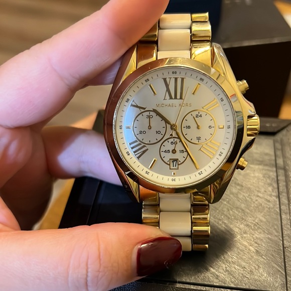 Michael Kors Collection | Other | Mk Gold And White Watch | Poshmark